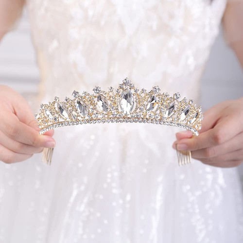 Lerjiaoor Comb Tiara crystal women bride princess wedding prom pageant ...
