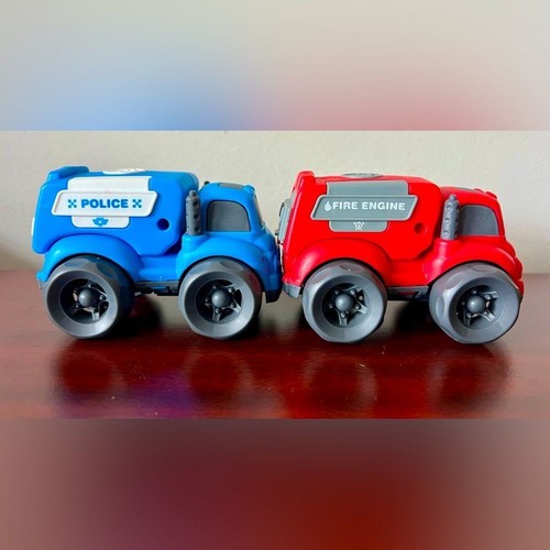 Police & Fire Engine Plastic Push Cars Handheld Toys Easy Carry | eBay