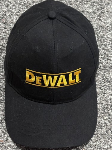 DeWalt Hat Adult Black One Size Adjustable Strap Back Black Embroidered ...
