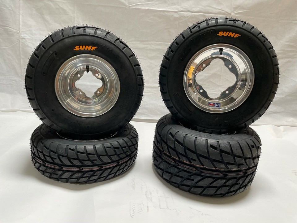 DWT A5 Polished Front Rear 18" Rims Sunf Street Tires YFZ450 Raptor ...