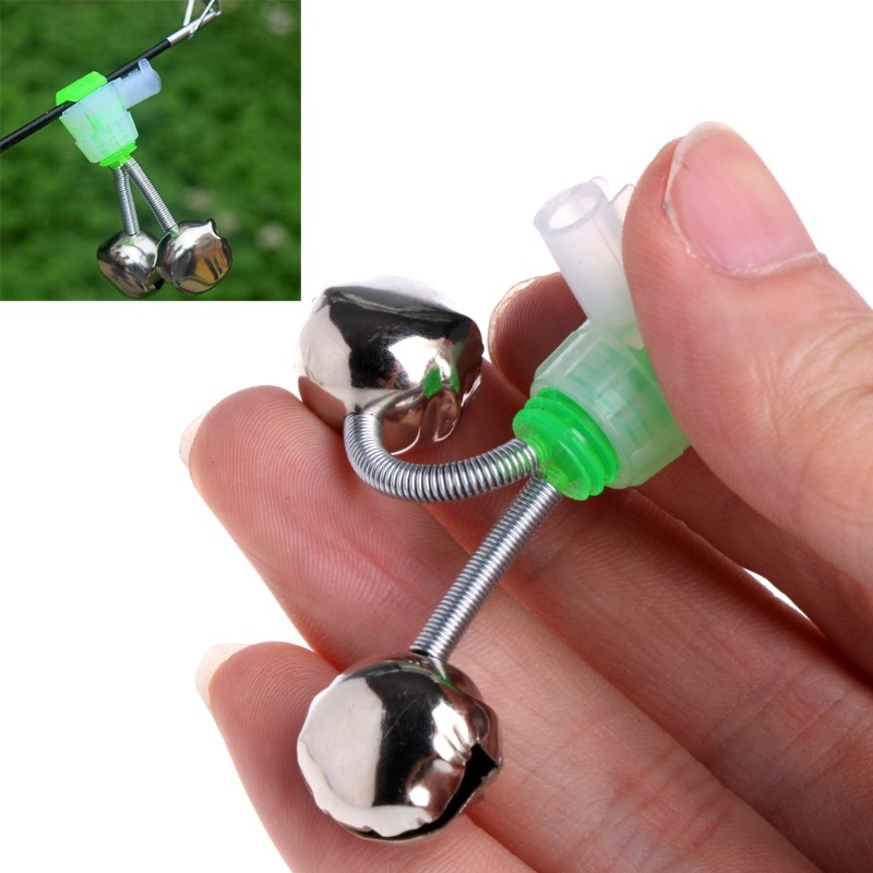Fishing Rod Pole Clamp Alarm Bell Twin Ring Bite Lure Tips Outdoor ...