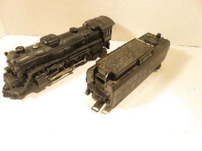 LIONEL TRAINS POST-WAR 2037 DIECAST STEAM LOCO W/ TENDER- 027- EXC ...