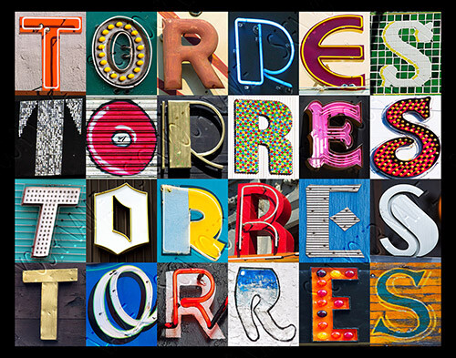 TORRES Name Poster featuring photos of actual sign letters | eBay