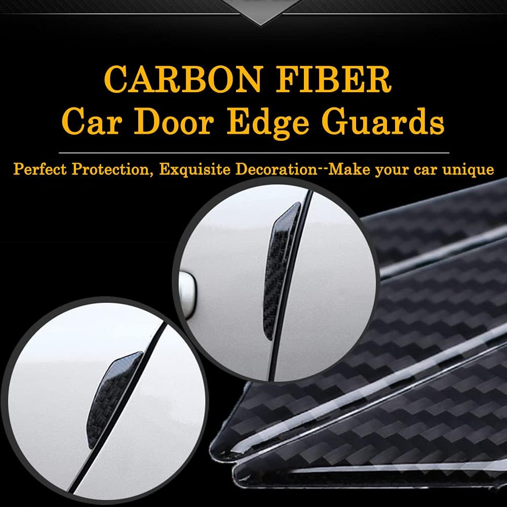 4 Pcs Real Carbon Fiber Car Side Door Edge Protection Guards Universal ...
