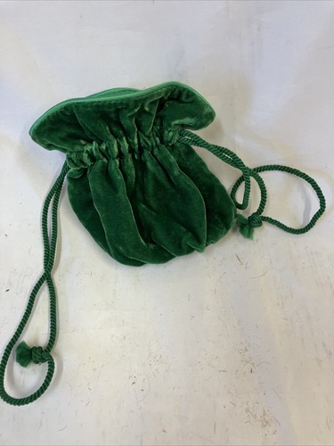 Victoria Secret Velvet Green Velour Pouch Bag Drawstring 4x5 Very Good ...