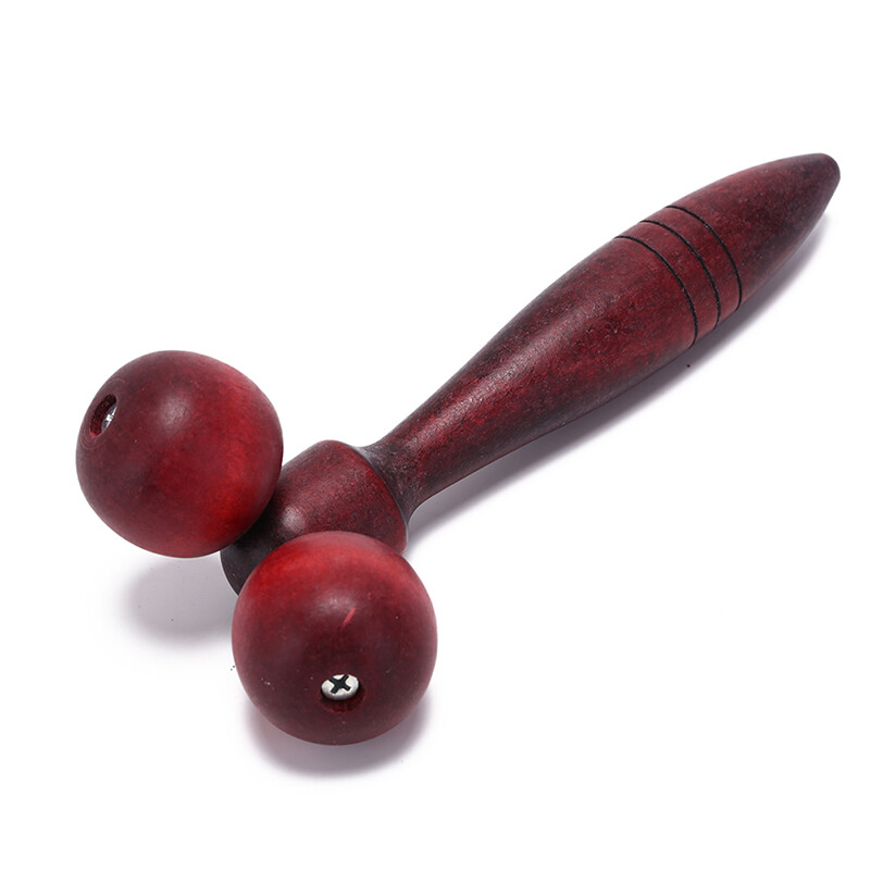 wooden ball roller massager tool reflexology hand face body relax ...