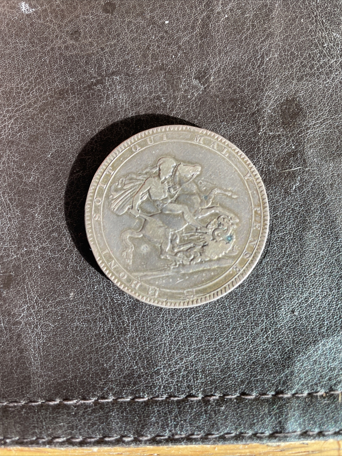 1818 GREAT BRITAIN UK King George III VINTAGE Antique Silver CROWN Coin ...