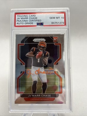 2021 Panini Prizm Ja’Marr Chase #337, Autograph GEM MT 10, PSA ...