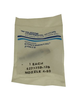 NEW TCM CONTINENTAL FUEL INJECTOR P/N 627335D-12D NOZZLE 4-80, SEALED ...