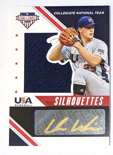 Cole Wilcox 2020 USA Baseball Stars & Stripes Silhouettes Patch Auto ...