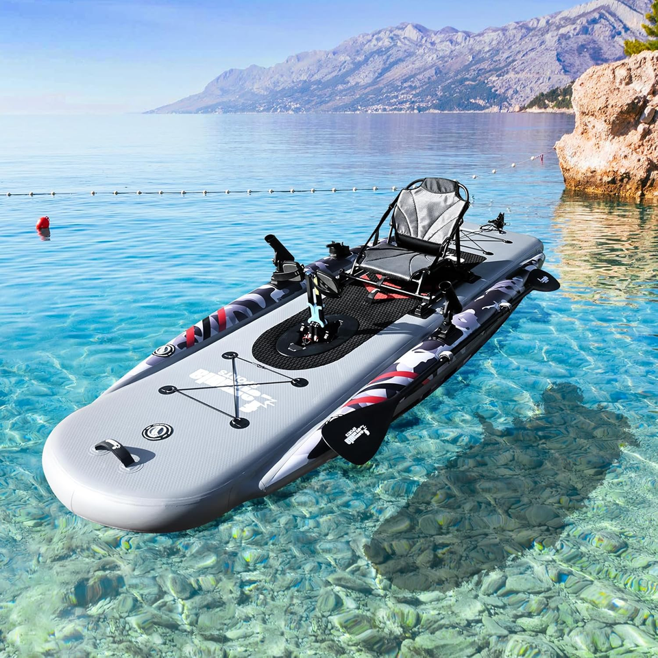 Inflatable Fishing Kayak for Adults - 1 Person, Pedal Drive, Folding ...