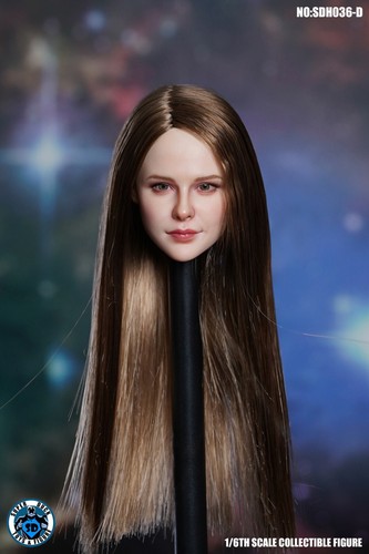 1/6 Beauty Girl Long Hair Head Sculpt For 12" Female tbleague Suntan ...