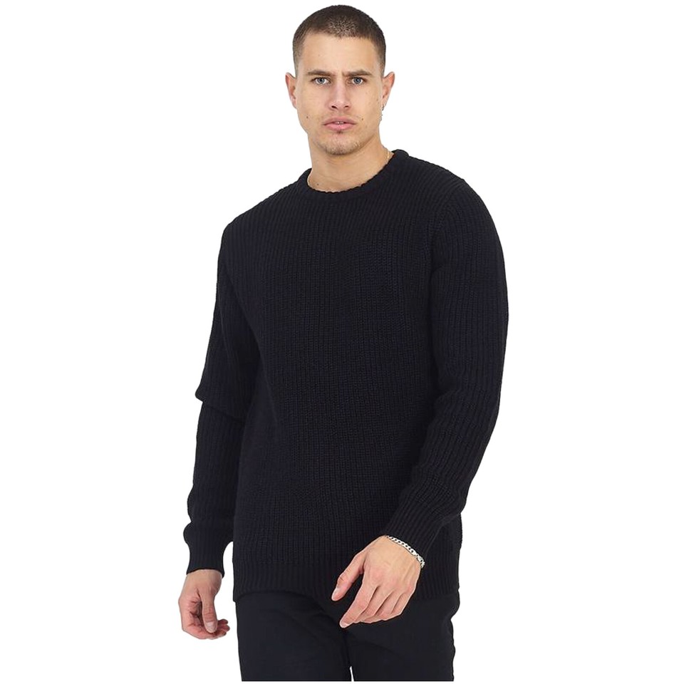 MENS JUMPERS PLAIN CREW NECK CASUAL FORMAL KNITTED WINTER PULLOVER BY ...