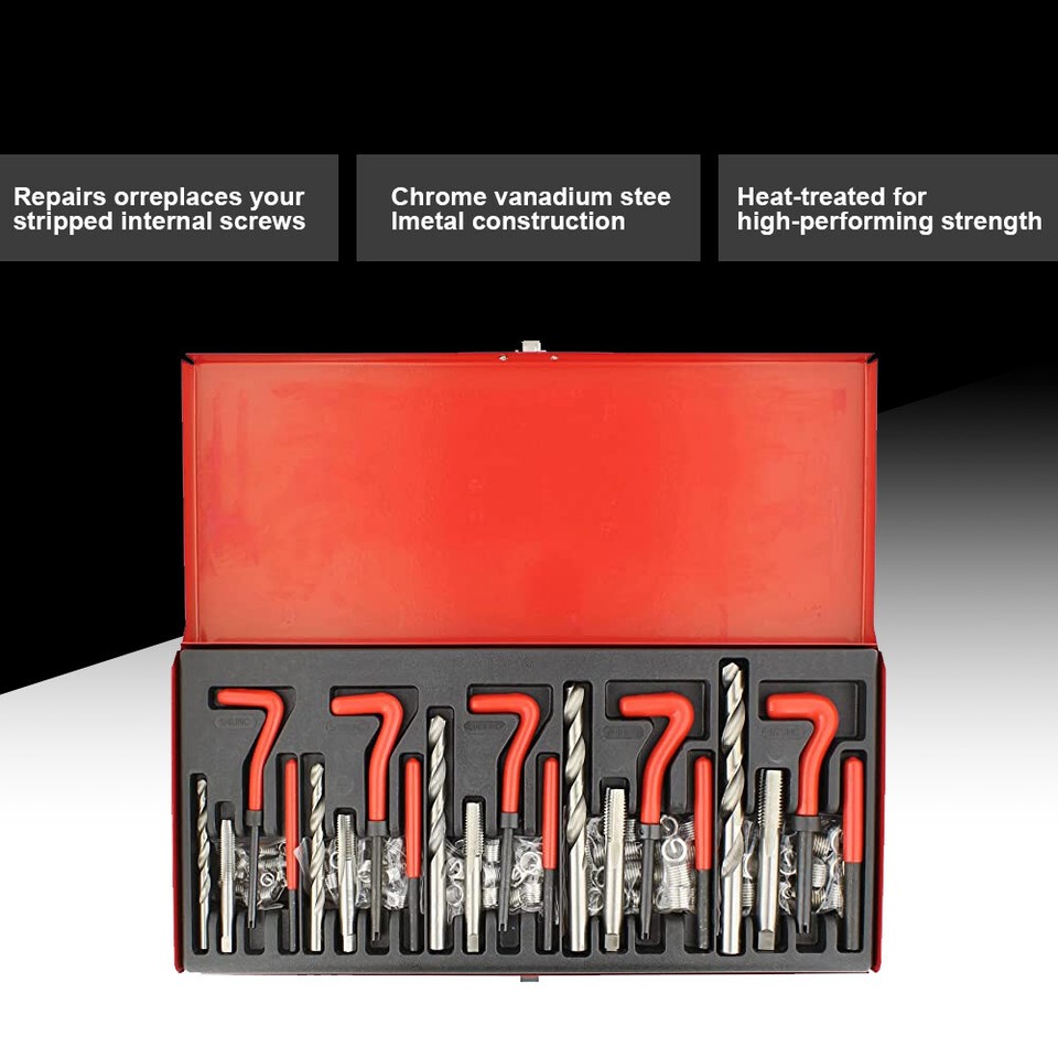 M5 M6 M8 M10 M12 Helicoil Thread Repair 131Pcs Set & Metric Rethreading ...