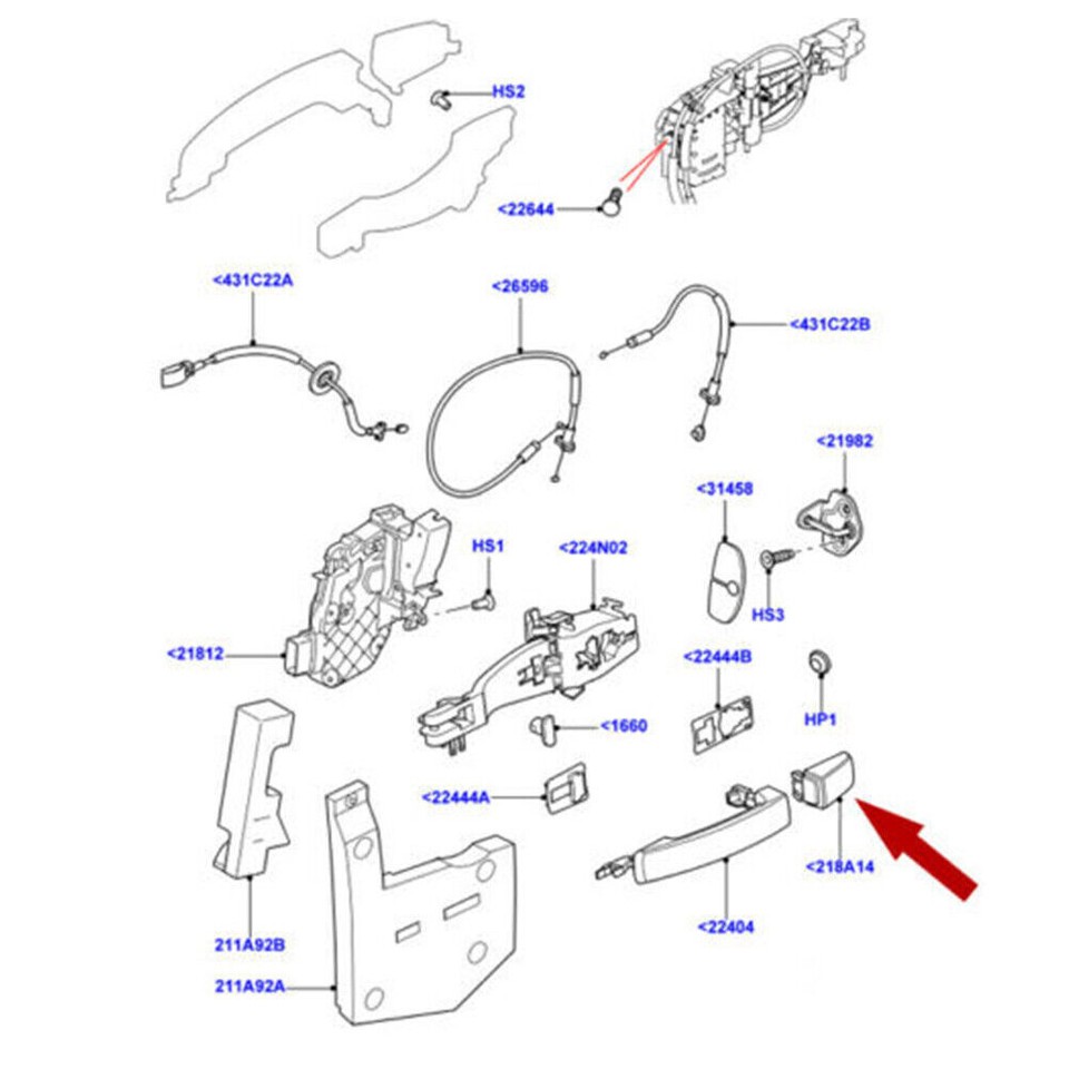 Grey Exterior Door Handle Cap LR018254 For Land Rover Freelander 2 LR3 ...