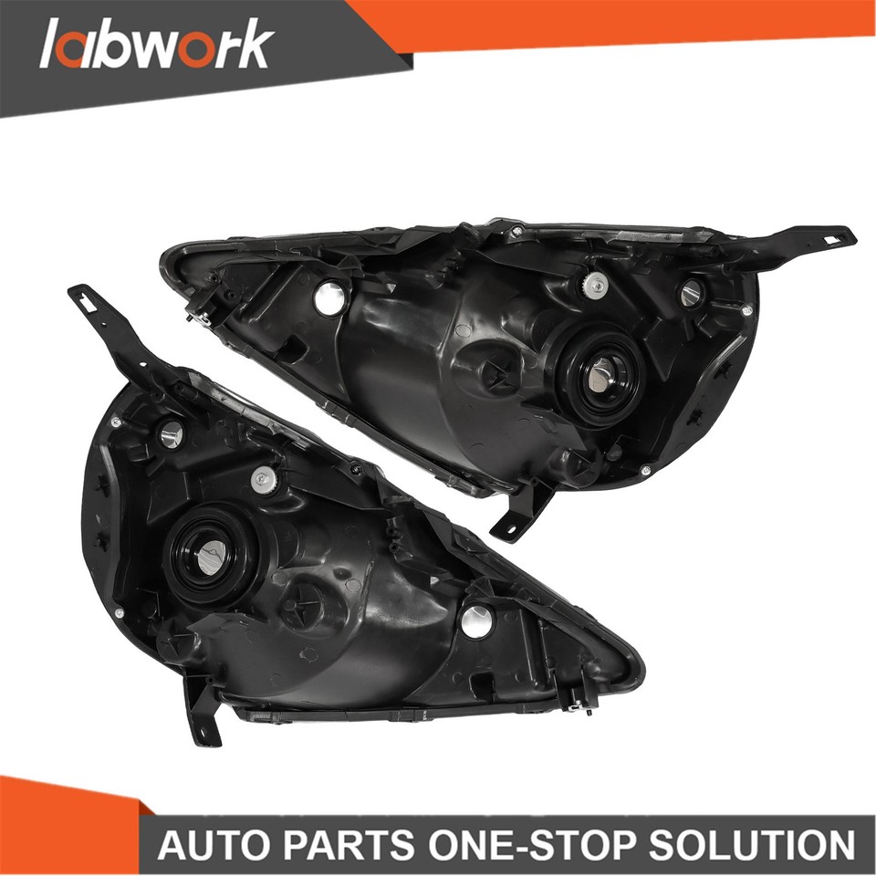 Labwork Headlights Headlamp For Honda Fit 2007-2008 Halogen Black Set ...