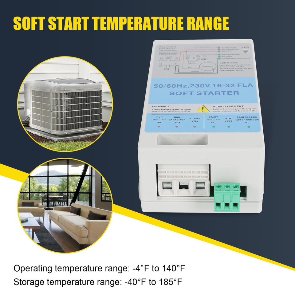 16-32A Soft Start Works on 4-7 Ton AC, Soft Starter for Easy Start with ...