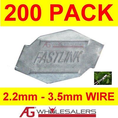 200 MEDIUM X FASTLINK FENCE FENCING WIRE JOINERS -WORKS WITH GRIPPLE ...
