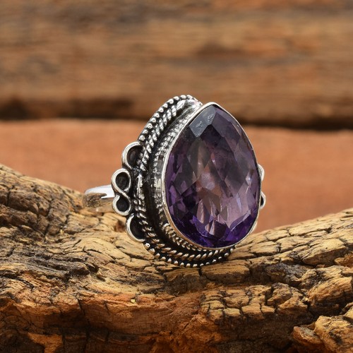 Amethyst Gemstone 925 Sterling Silver Handmade Ring Jewelry All Size SB ...