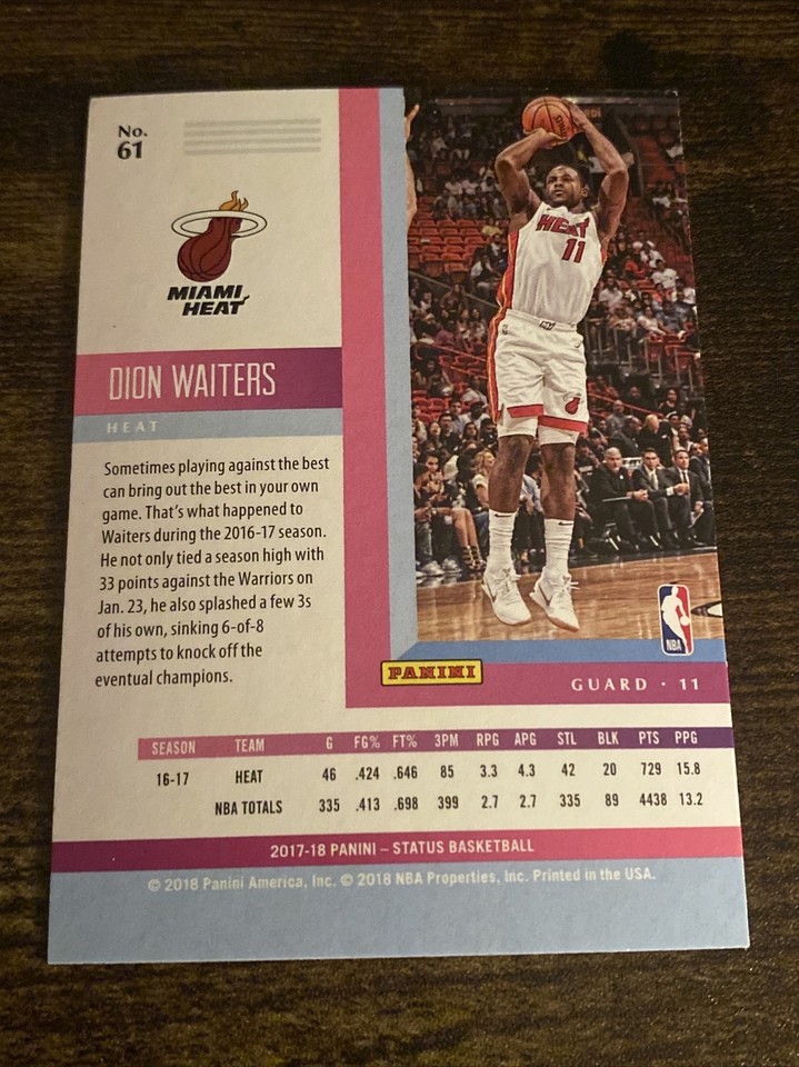 2017-18 Status #61 Dion Waiters Miami Heat L7906* | eBay