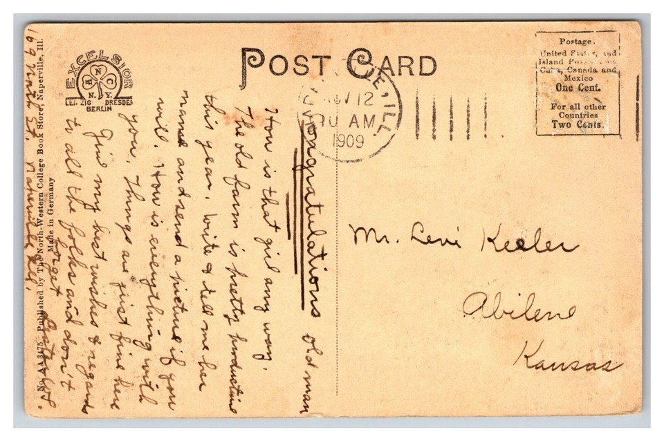 1909 Postcard Naperville Illinois North-Western College | eBay