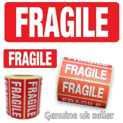 Fragile Parcel Labels - Postage Stickers - 89 x 32mm - Permanent Self ...