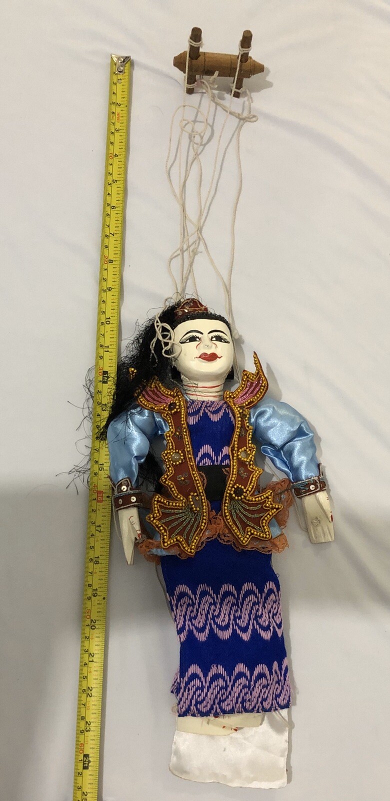 Vintage Chinese Asian marionette Opera string puppet Doll Wood Face ...