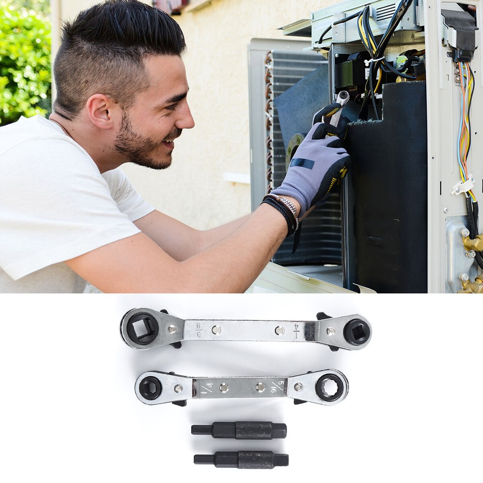 3/8” to 1/4”, 5/16'' x 1/4'' Refrigeration Hvac Service Wrench Set+Hex ...