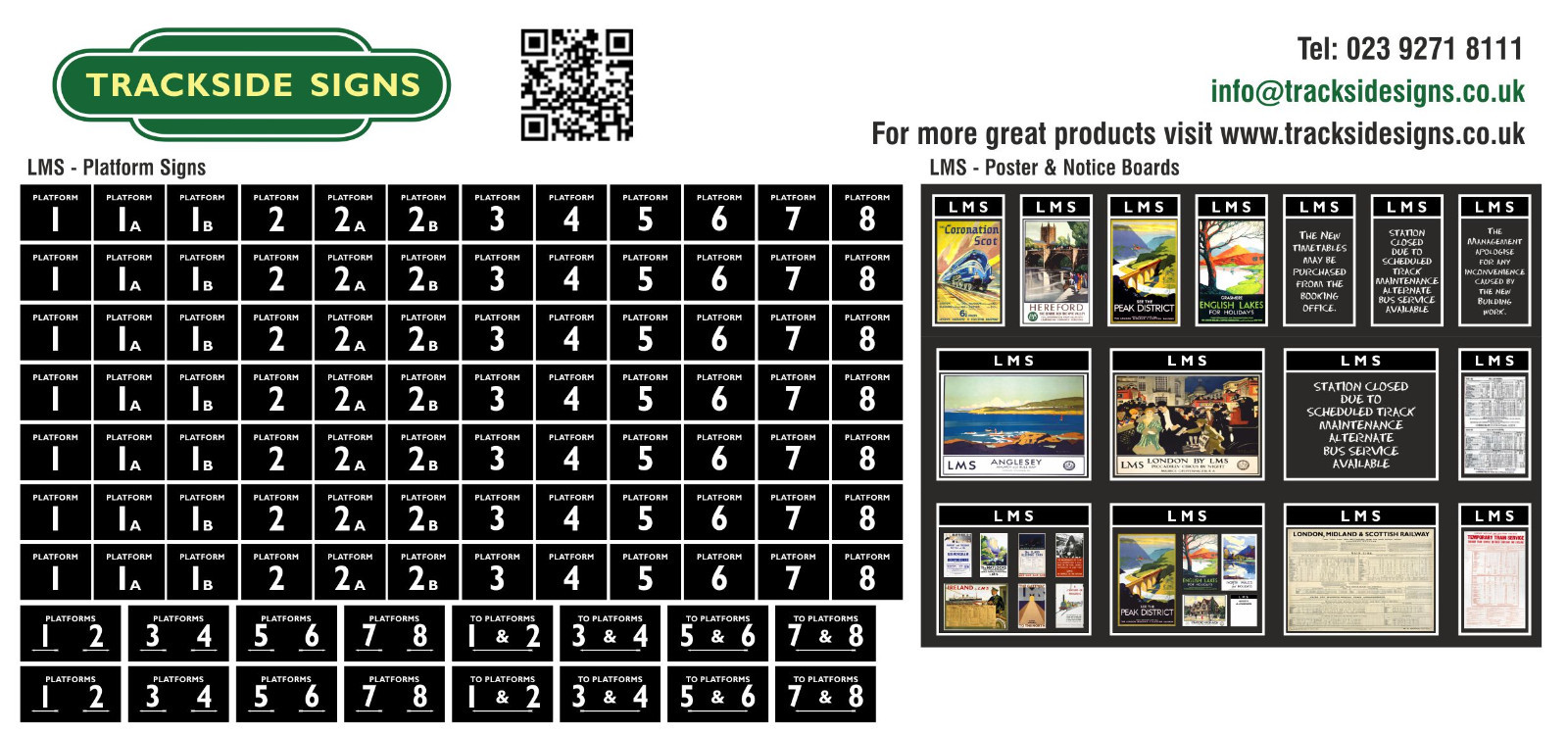 LMS Model Railway Full Station Sign Pack - OO Gauge 4mm - Die Cut Self ...