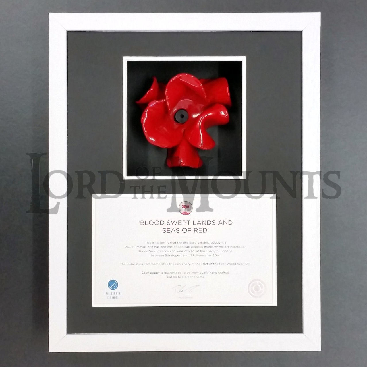 14x11" Remembrance Poppy Display Picture Frame Tower of London Ceramic ...