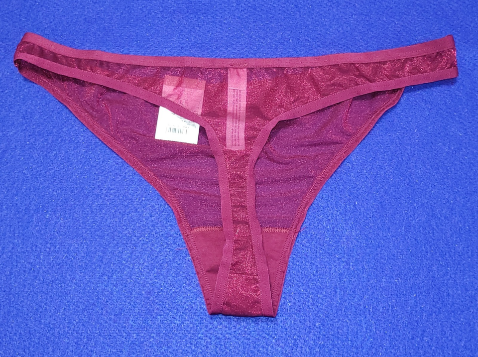Nwt AUDEN Burgundy Sexy SEE-THROUGH Sheer Micro-Mesh STRETCH Thong ...