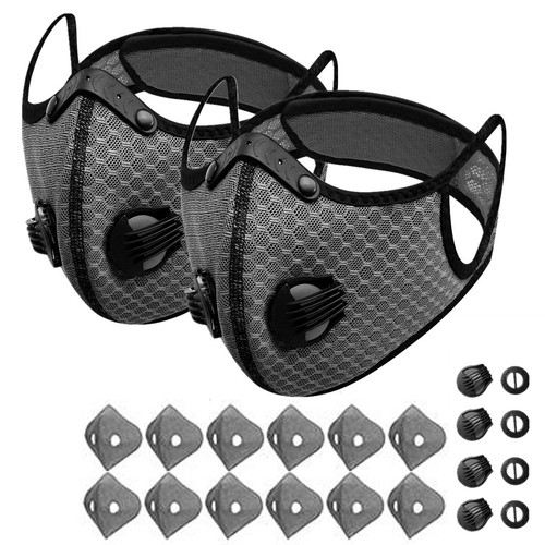 2x Sports Worksite Half Face Mask Respirator Filters Reusable Washable ...