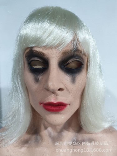 Anime Lady Joker Women Clown Mask Harley Gaga Headgear Halloween Latex ...