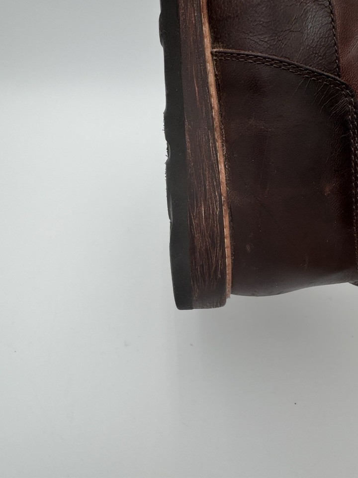 [Excellent] Mens 9M Lucchese Range Boot Leather Moc Toe Wedge Boots ...