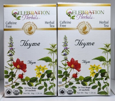 2 Pack Celebration Herbals Thyme Herbal Tea Organic Caffeine Free 48 ...