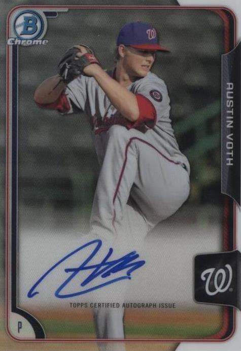 2015 Bowman Chrome - Prospects Autographs Austin Voth #BCAP-AV ...