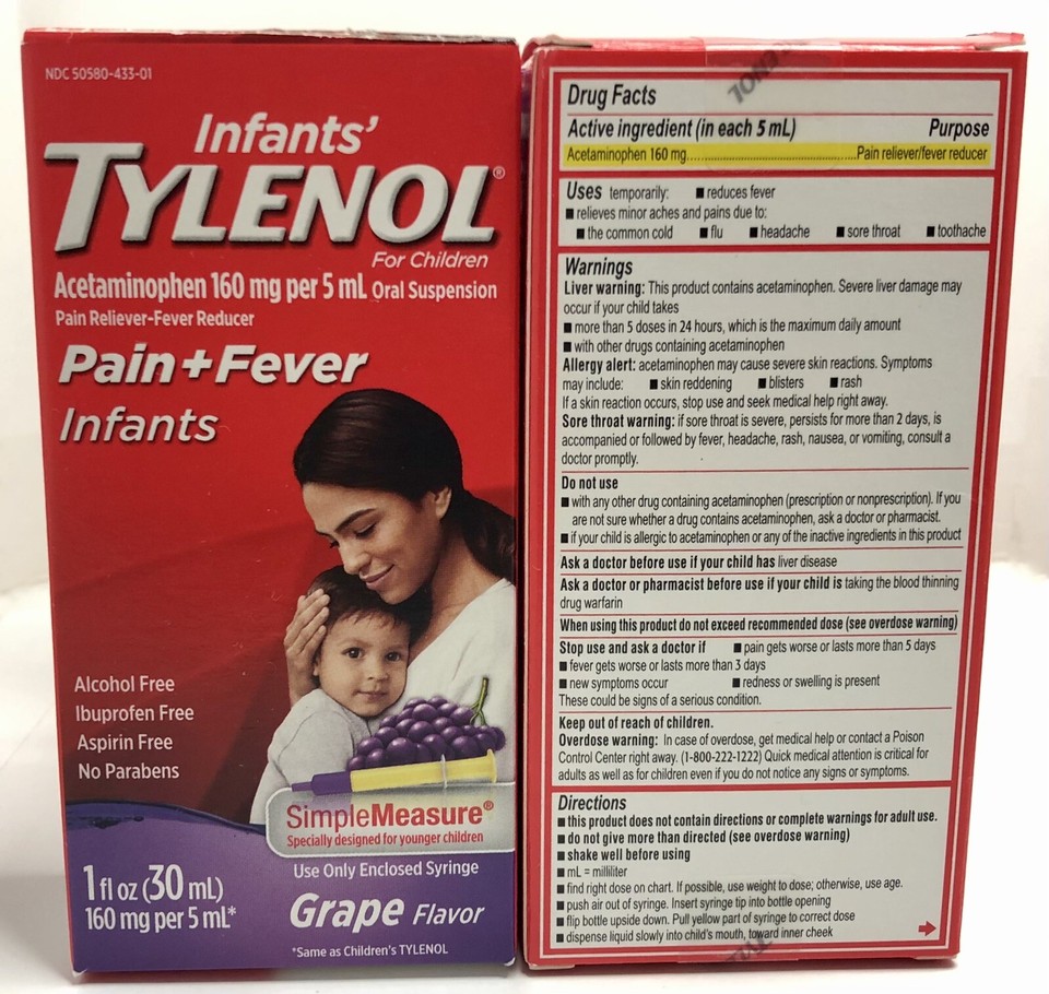 Tylenol Infants’ Baby Pain + Fever Grape Travel Size (1oz ...