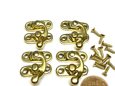 4 Sets Small gold latch Jewelry Box Hasp 26mm Lock (S) 2.6cm x2.3cm B21 ...