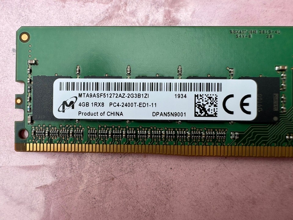 Micron 4GB 1Rx8 PC4-2400T-ED1 DDR4 ECC RAM UDIMM 2400MHz MTA9ASF51272AZ ...