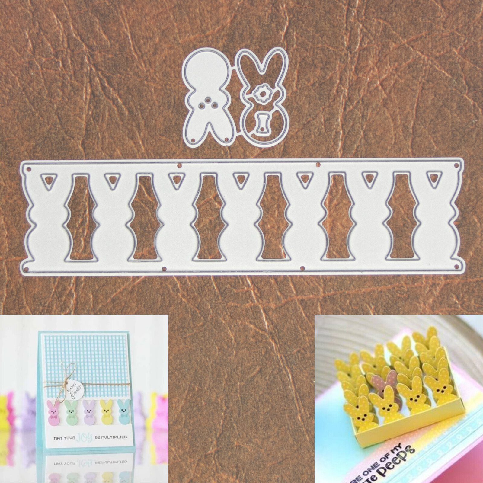 Mini Peeps Border w Layering Bunnies Cutting Dies – Easter Spring Bow ...