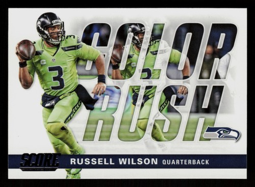 2017 Score #16 Russell Wilson Color Rush Seattle Seahawks Football Card ...