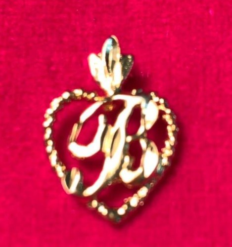 14KT GOLD PLATED LETTER B INITIAL HEART CHARM PENDANT USA SELLER | eBay ...