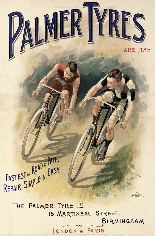Palmer Tyres vintage bicycle tire ad poster 16x24 | eBay