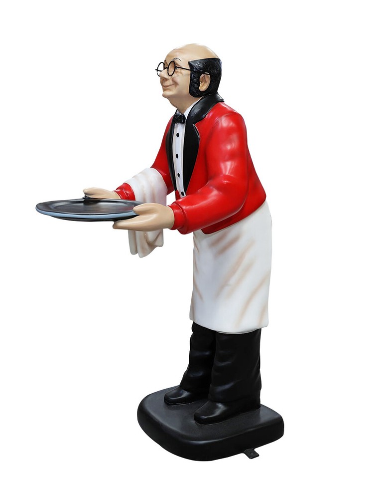 Waiter Statue Butler Server Statue Holding Serving Tray 3 FT Indoor ...
