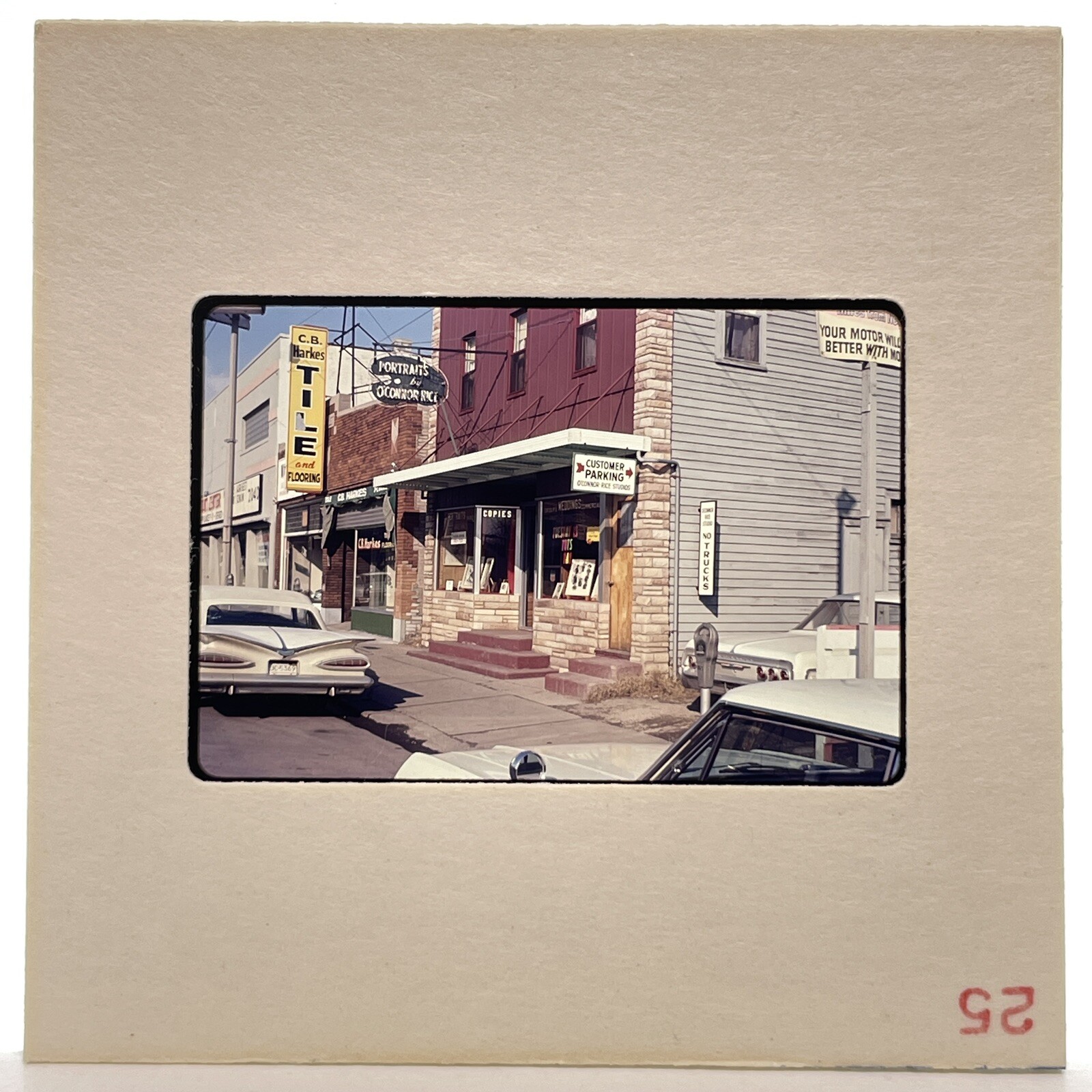 Vintage 60s 35mm Slide US Town Street Scene Stores Old Classic Cars #1 ...