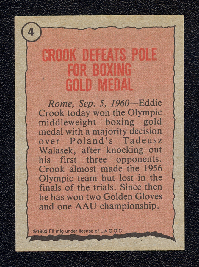 1983 TOPPS GREATEST OLYMPIANS #4 EDWARD (EDDIE) CROOK AUTOGRAPHED ...