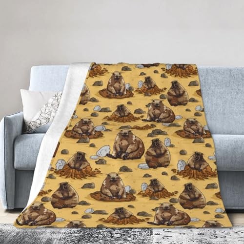 Groundhog Blanket Groundhog Gifts for Women Men Soft Animal 60"x50 ...