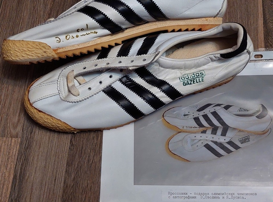 1968 OLYMPIC CHAMPION Janis Lusis shoes SIGNED Soviet Russia USSR ...