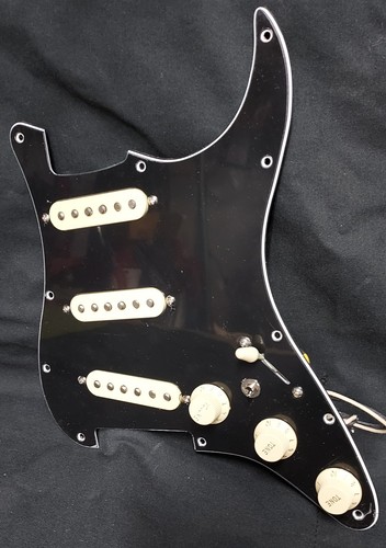 Loaded Black SSS "SRV Look" for Strat W/GM Premium PUPS, Hot Bridge ...