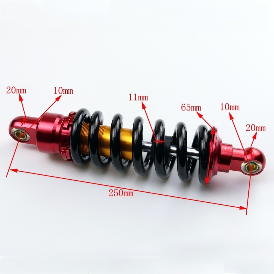 2pc 250mm Rear Shock Absorber for Dirt Bike ATV Quad Motorcycle Buggy ...